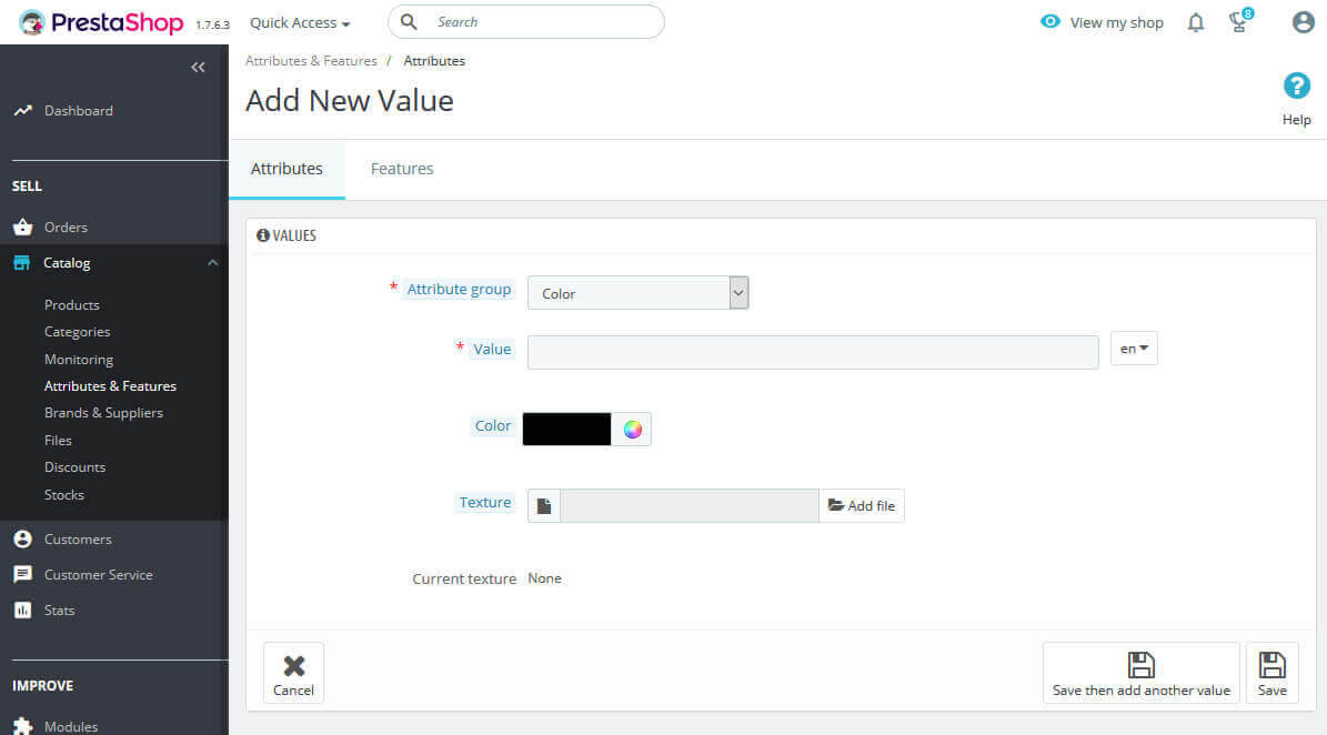 Add Product Combination And Attributes In PrestaShop 1.7 - Webibazaar