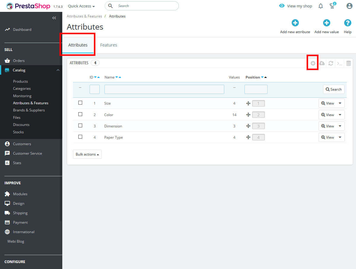 Add Product Combination And Attributes In PrestaShop 1.7 - Webibazaar