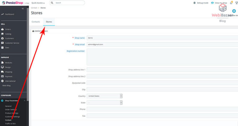 How To Change Store Information In PrestaShop - Webibazaar Themes