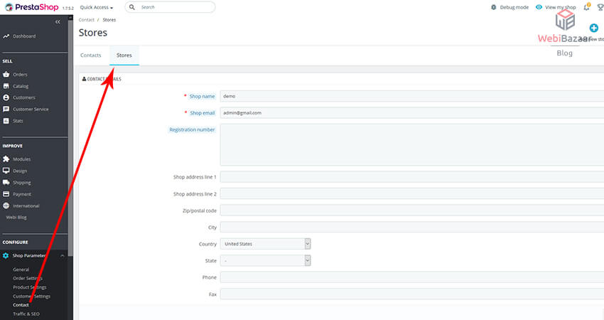 How To Change Store Information In PrestaShop - Webibazaar Themes