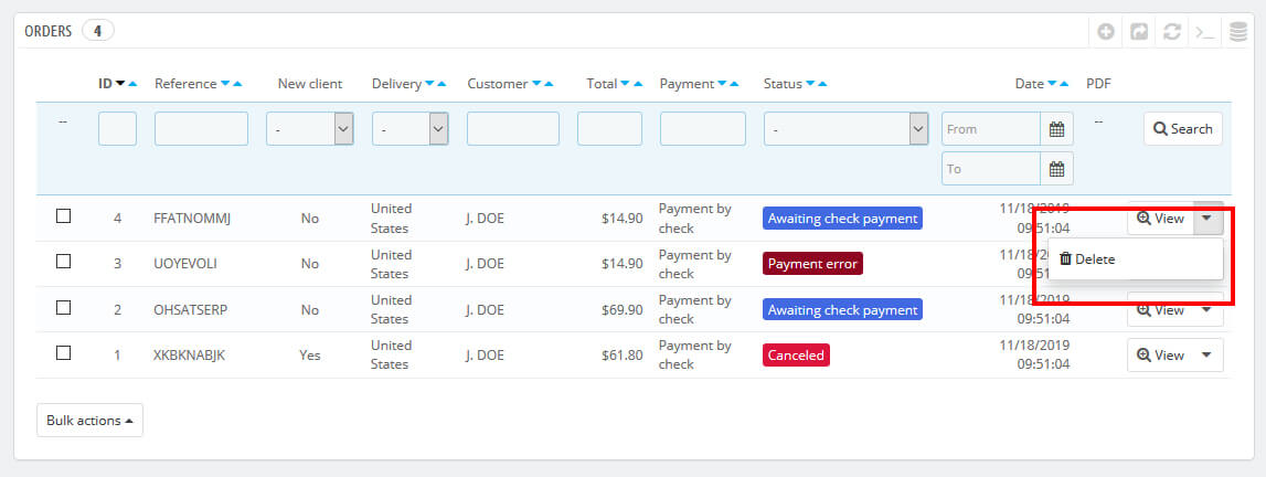 How To Delete An Order In Prestashop Themes - Webibazaar Templates