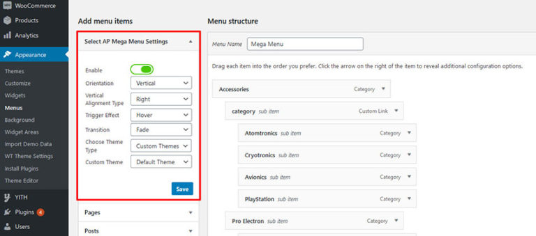How To Setup Horizontal & Vertical Ap Mega Menu in WordPress?