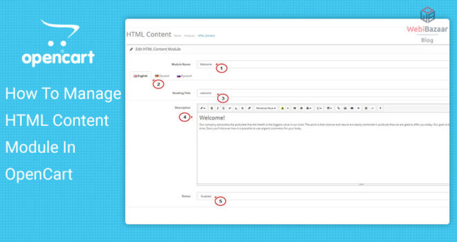 How To Use HTML Content Module In OpenCart - Webibazaar Templates