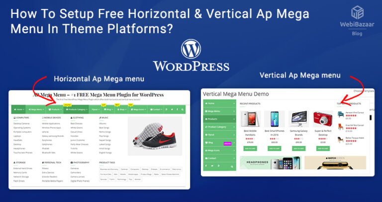 How To Setup Horizontal & Vertical Ap Mega Menu in WordPress?