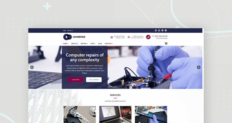 WordPress Computer Repair Website Templates - Webibazaar Templates