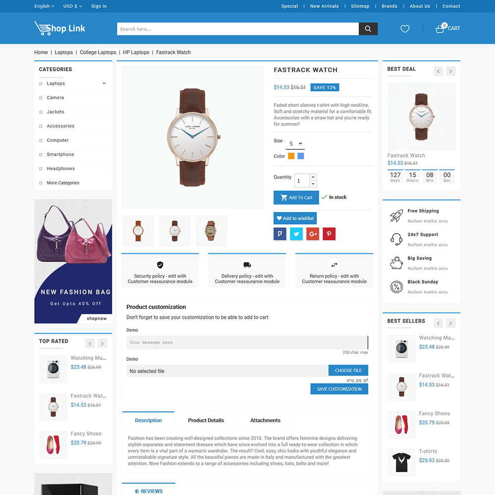 Shoplink - The MultiStore PrestaShop Theme - Webibazaar Templates